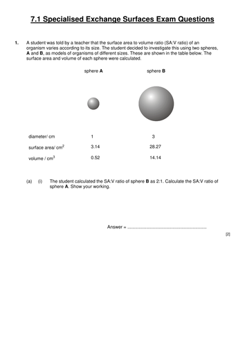 NEW OCR A Level Biology - Exchange Surfaces & Breathing | Teaching ...