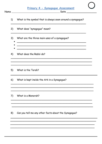Judaism - The Synagogue (Activities, Assessment and Planning) by ...