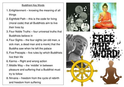 Buddhism Learning Mat Revision Sheet | Teaching Resources