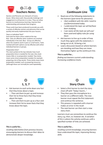 D&T Super Starter and Perfect Plenary Cards (Digital) | Teaching Resources