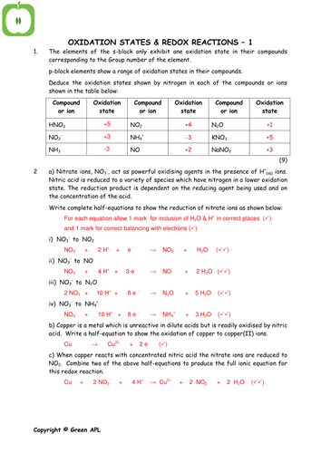 Chemistry revision: Post 16 Redox and Electrochemistry | Teaching Resources