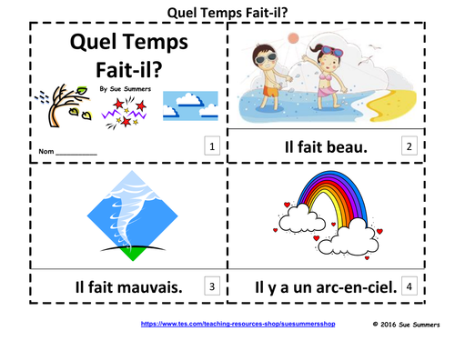 French Weather Version II - 2 Emergent Reader Booklets | Teaching Resources