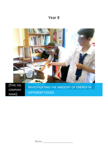 Investigating energy in foods | Teaching Resources