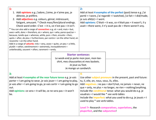 French Teaching Resources. Sentence Building, adding sophistication to ...