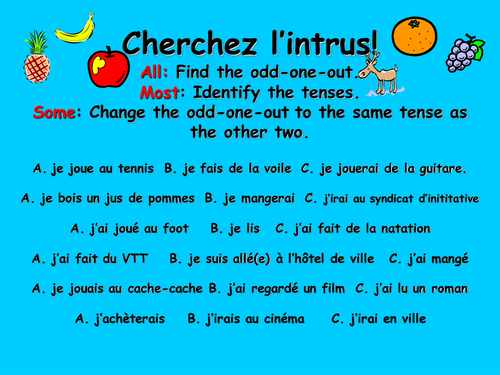 French Teaching Resources. Battleships/ Lotto & Odd One Out Starter ...