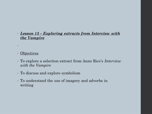 Interview with a Vampire: Gothic texts | Teaching Resources