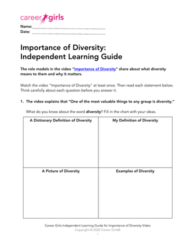 Importance of Diversity: Video-Based Empowerment Lesson | Teaching ...
