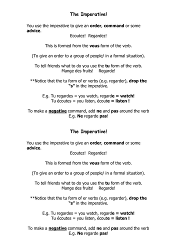 French Teaching Resources. PowerPoint & Explanation Sheet: The ...