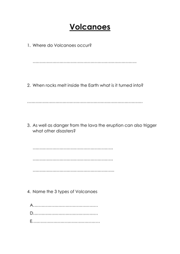 Volcanoes | Teaching Resources