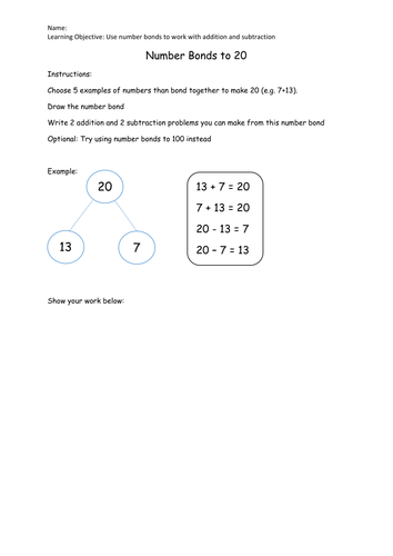 Number bonds to 20 | Teaching Resources