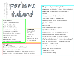 Italian Table Mat - Speaking Phrases for Participation - FREE ...