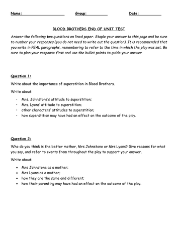 Blood Brothers full scheme of work, resources, assessments for new AQA ...