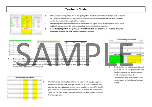 KS3 Spelling Test Pack for Textiles | Teaching Resources