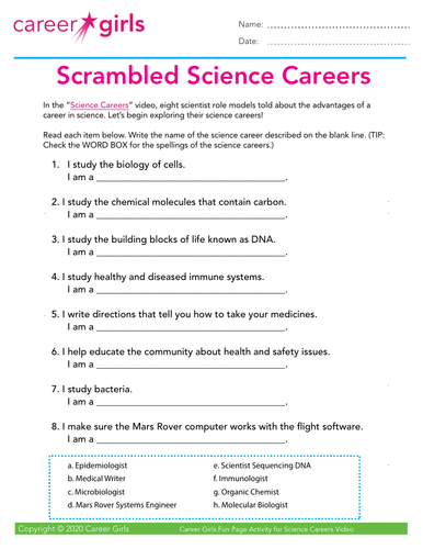 Science Careers: Video-Based Career Exploration Lesson | Teaching Resources