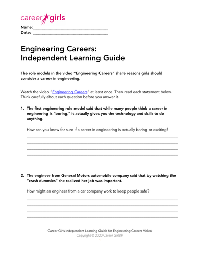 Engineering Careers: Video-Based Career Exploration Lesson | Teaching ...