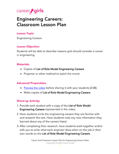 Engineering Careers: Video-Based Career Exploration Lesson | Teaching ...
