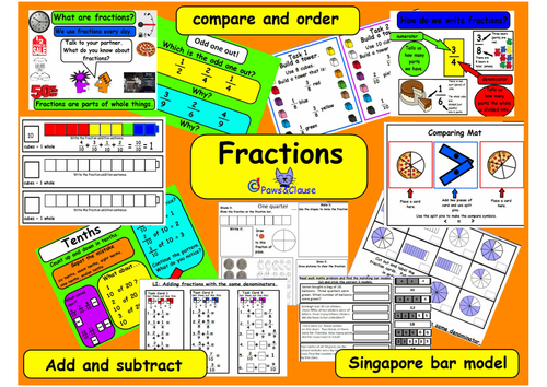 Fractions KS2 (Including a few Singapore Bar Model worksheets ...