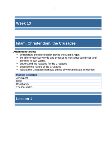 Islam, Christendom, the Crusades and the Holy Land | Teaching Resources