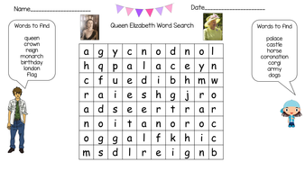 Queen Elizabeth II Word Search | Teaching Resources