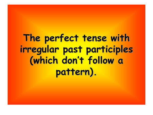 French Teaching Resources. PowerPoint & Matching Cards: Perfect Tense+ ...