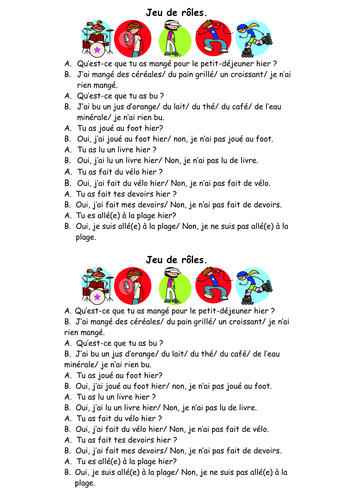 French Teaching Resources. Perfect Tense with Avoir, Être and Negatives ...