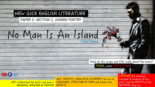 No Man is An Island, John Done: English Literature, Unseen Poetry ...