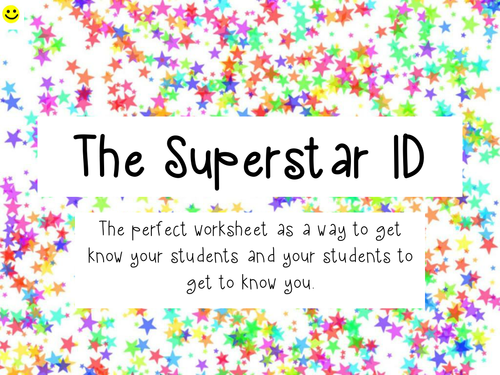 FIRST DAY OF SCHOOL! The Superstar ID | Teaching Resources