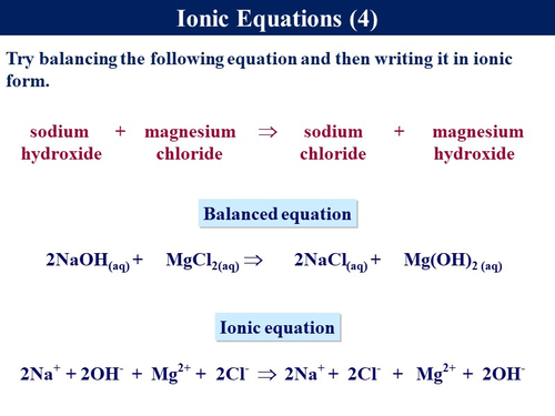 Chem_3.3 Balancing Equations & Ionic Equations | Teaching Resources