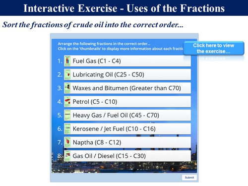 Chem_7.1 7.4 Crude Oil - Origin Separation & Cracking | Teaching Resources