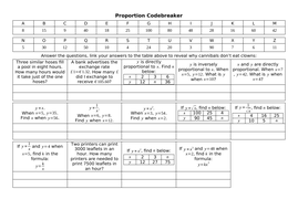 Proportion Codebreaker | Teaching Resources