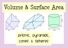 Volume & Surface Area: Prisms, Pyramids, Cones & Spheres | Teaching ...