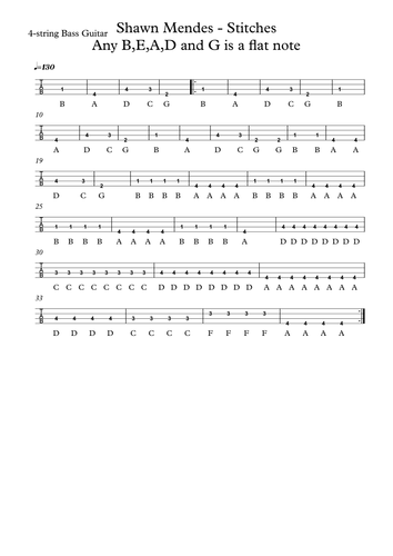 Ukulele and Piano - Shawn Mendes - Stitches | Teaching Resources