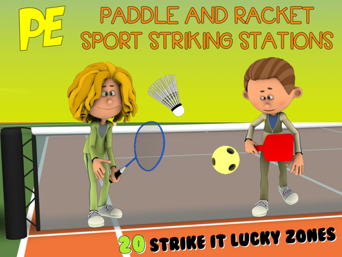 PE Paddle and Racket Sport Stations- 20 "Strike it Lucky" Zones ...