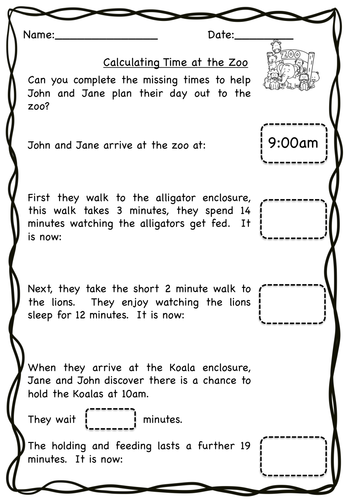 Time Interval Word Problems | Teaching Resources