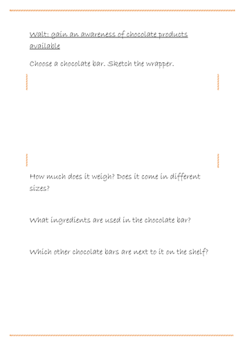 Design a Chocolate Bar Year 1 and 2 | Teaching Resources