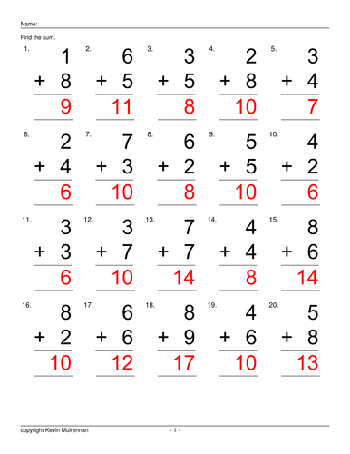 100 Worksheets Addition Maths Easy at Start Hard at the End | Teaching ...