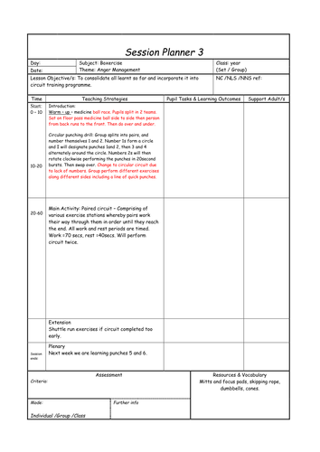 Anger Management Programme with Boxercise | Teaching Resources
