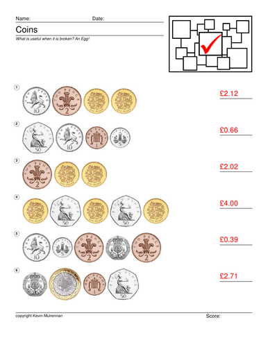 Teaching Resources 100 worksheets Coins KS1 Teachers Counting KS1 KS2 ...