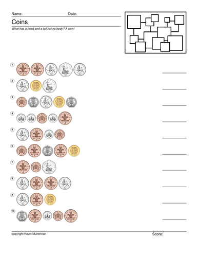 Teaching Resources 100 worksheets Coins KS1 Teachers Counting KS1 KS2 ...