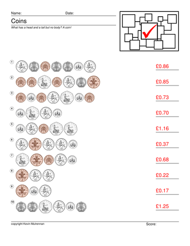 Teaching Resources 100 worksheets Coins KS1 Teachers Counting KS1 KS2 ...