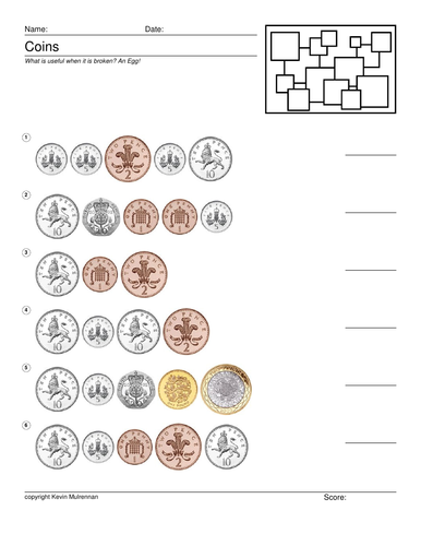 Teaching Resources 100 worksheets Coins KS1 Teachers Counting KS1 KS2 ...