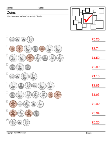 Teaching Resources 100 worksheets Coins KS1 Teachers Counting KS1 KS2 ...