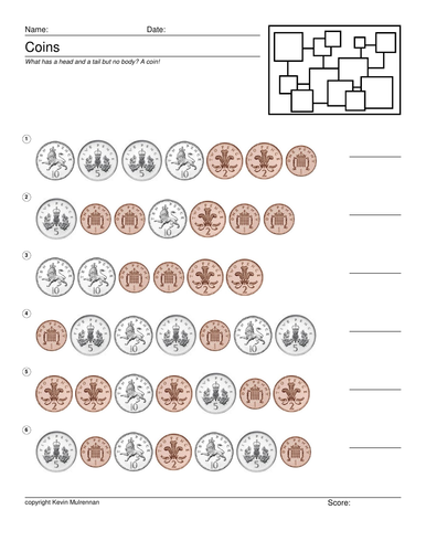Teaching Resources 100 worksheets Coins KS1 Teachers Counting KS1 KS2 ...