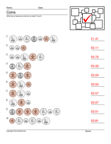 Teaching Resources 100 worksheets Coins KS1 Teachers Counting KS1 KS2 ...