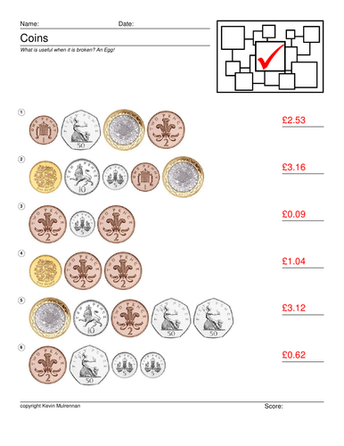 Teaching Resources 100 worksheets Coins KS1 Teachers Counting KS1 KS2 ...