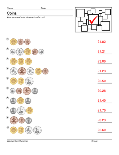 Teaching Resources 100 worksheets Coins KS1 Teachers Counting KS1 KS2 ...