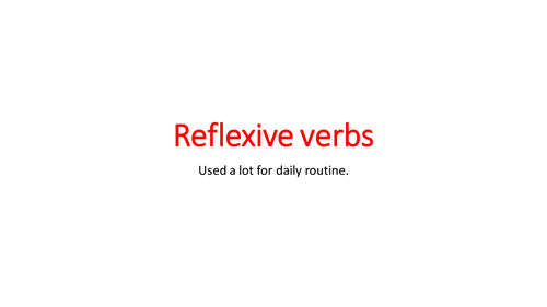 Reflexive verbs in French | Teaching Resources