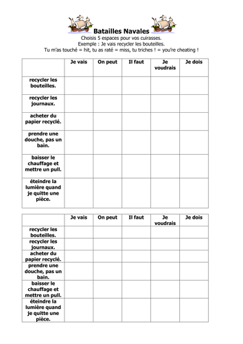 French Teaching Resources. PowerPoint & Battleships: Saving the ...