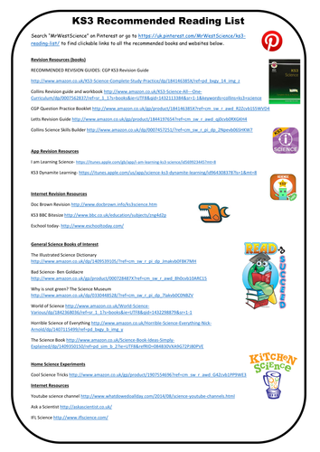 KS3 Science Reading List | Teaching Resources