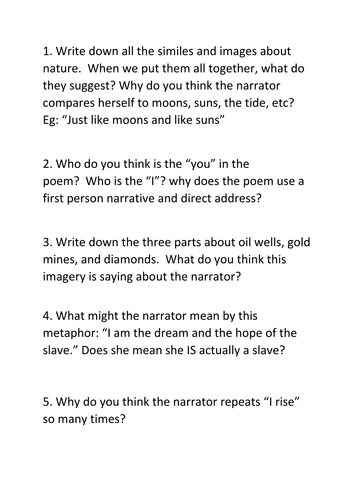 Still I Rise by Maya Angelou | Teaching Resources